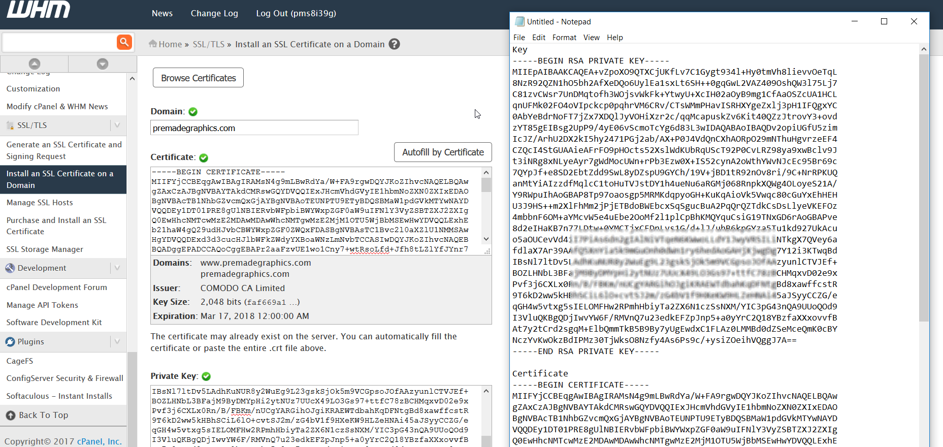 How to Move or Copy an SSL Certificate from One Server to Another Using WHM